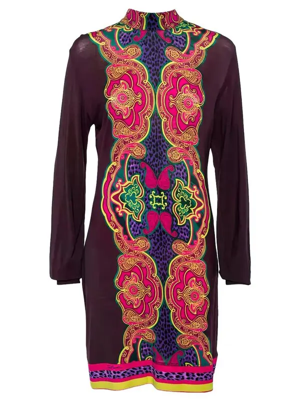 Just Cavalli Paisley-print Long-sleeve Dress - Purple