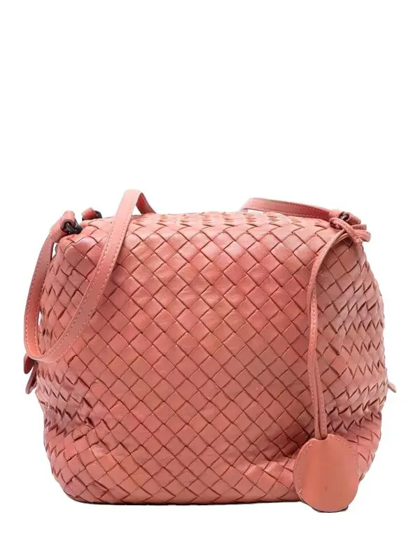 Bottega Veneta 2012-2025 Nappa Intrecciato Cube Crossbody Bag - Pink