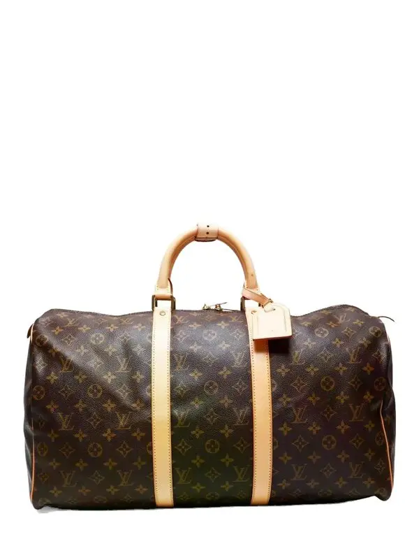 LOUIS VUITTON 1997 Monogram Keepall 50 Boston Bag - Brown