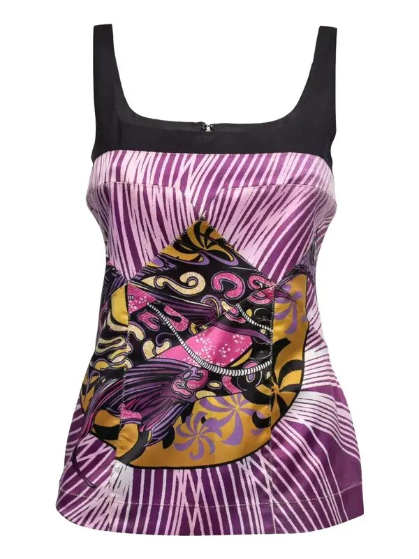 Just Cavalli Silk Sleeveless Top - Purple
