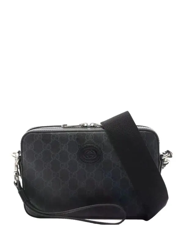 Gucci Gg Supreme Monogram Shoulder Bag - Black