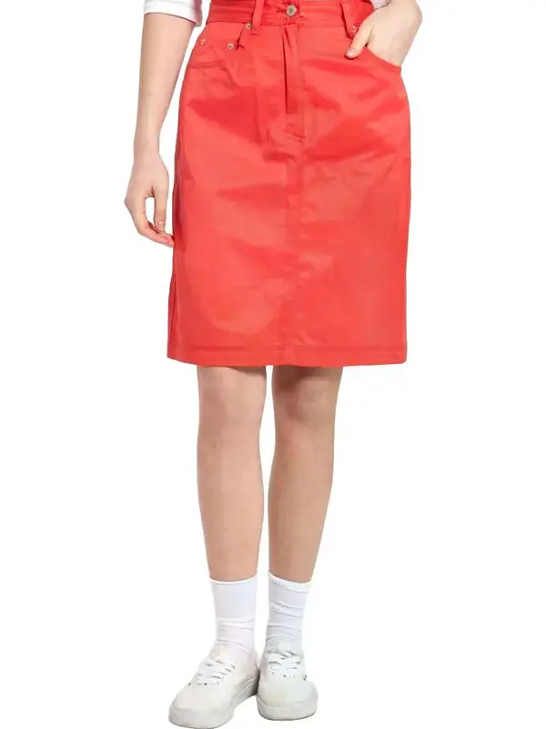 Gucci 1990s Monogram Embroidery Skirt - Red