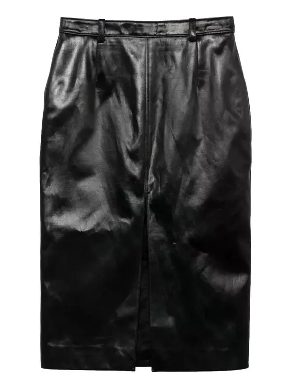 Saint Laurent Pencil Midi Skirt - Black