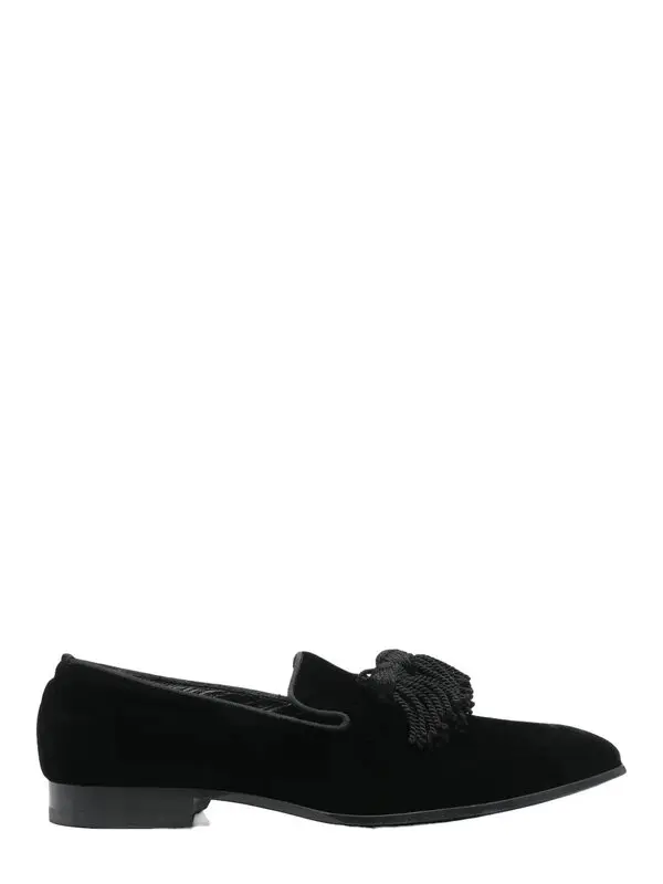 JIMMY CHOO Foxley Tasseled Loafers - Black