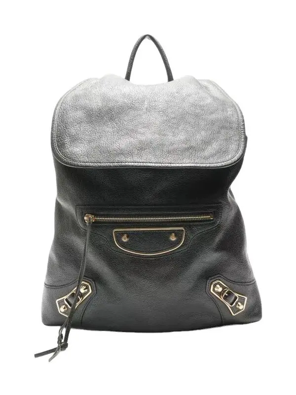 Balenciaga 2010s Leather Backpack - Black