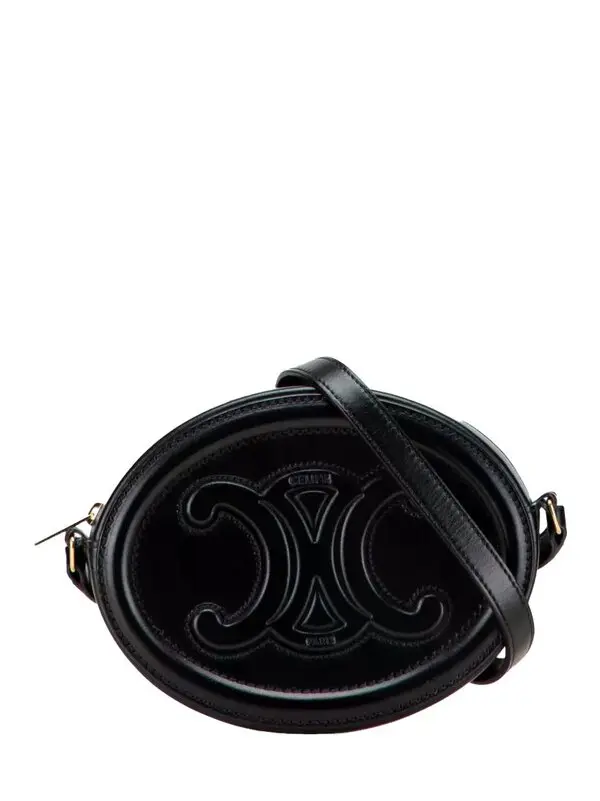 Celine 2021 Small Cuir Triomphe Oval Crossbody Bag - Black