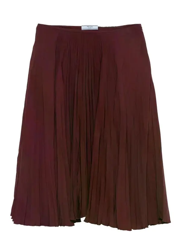 Prada 2000s Pleated Skirt - Red