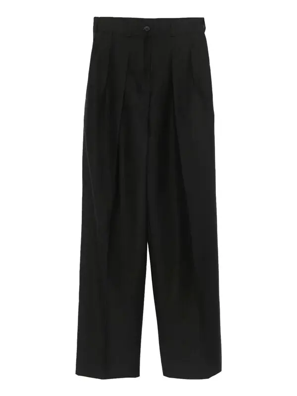 Saint Laurent 1990s Pleated Trousers - Black