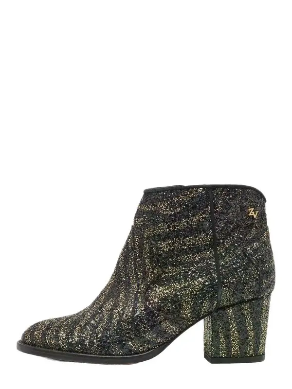 Zadig&Voltaire Glitter-embellished Ankle Boots - Black