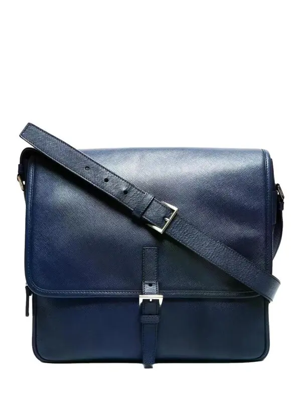 Prada 2010-2020s Buckle Shoulder Bag - Blue
