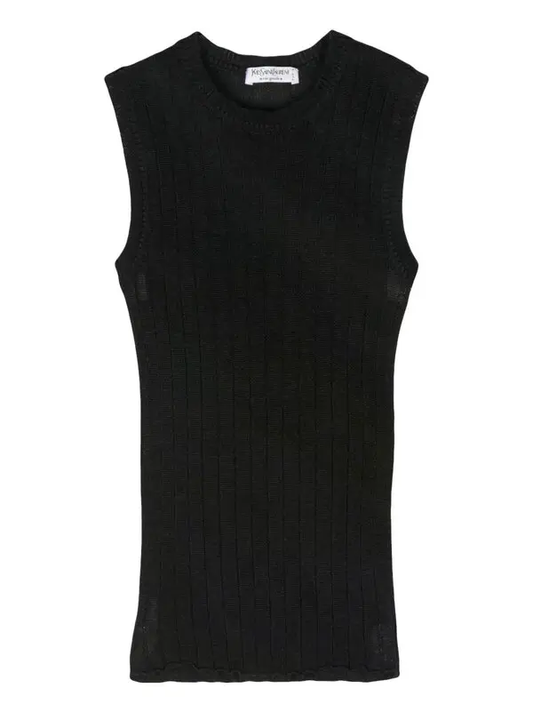 Saint Laurent 1990s Ribbed-knit Tank Top - Black