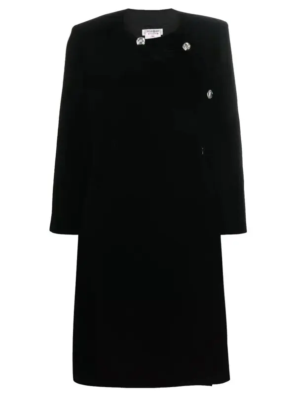 Saint Laurent 1990s Velvet Long-sleeve Dress - Black