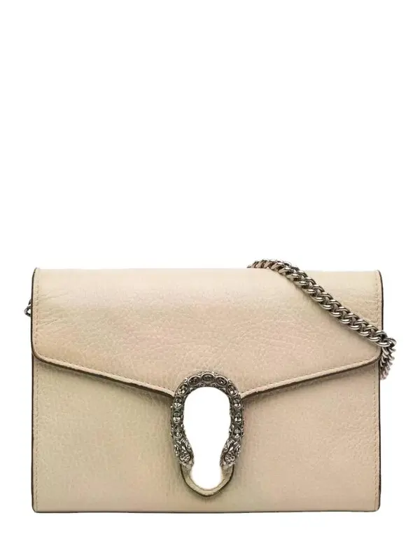 Gucci Mini Leather Dionysus Wallet On Chain - Brown