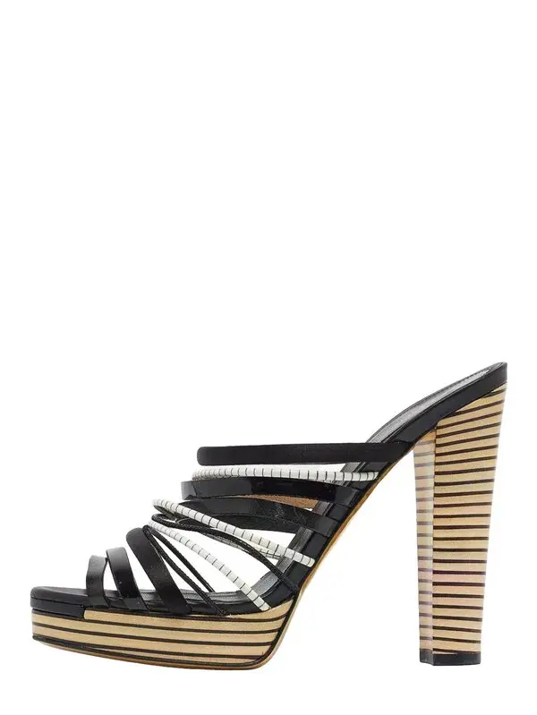 Fendi 130mm Leather Platform Sandals - Black