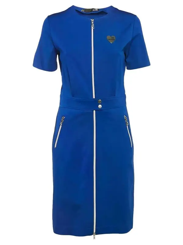 Moschino Zip-fastening Short-sleeve Dress - Blue