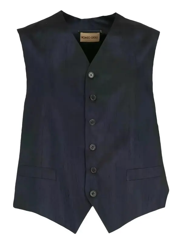 ROMEO GIGLI 1990s Silk Waistcoat - Blue