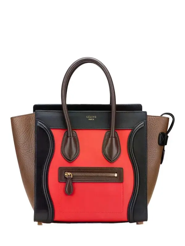 Celine 2015 Micro Tricolor Leather Luggage Tote - Multicolour