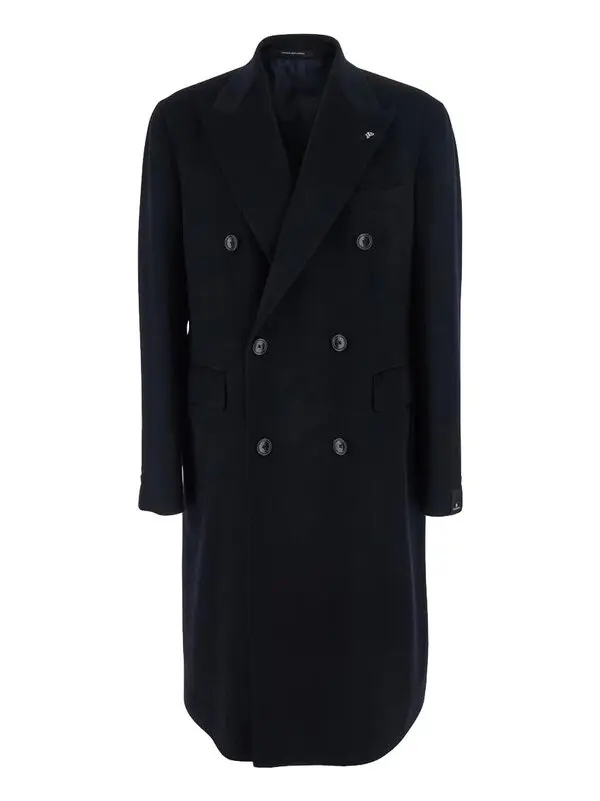 Tagliatore Londra Oversized Double-breasted Wool Blend Coat - Blue