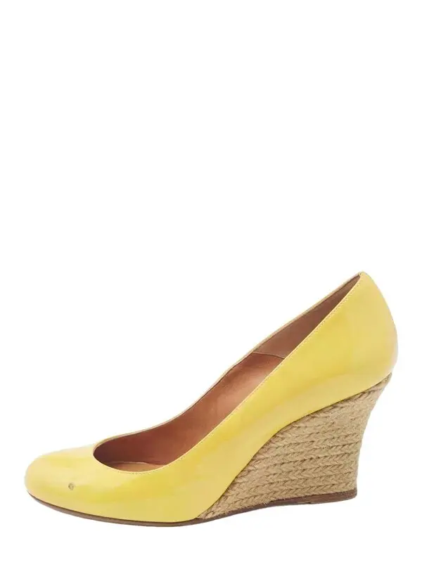 LANVIN 85mm Patent-leather Wedge Espadrilles - Yellow