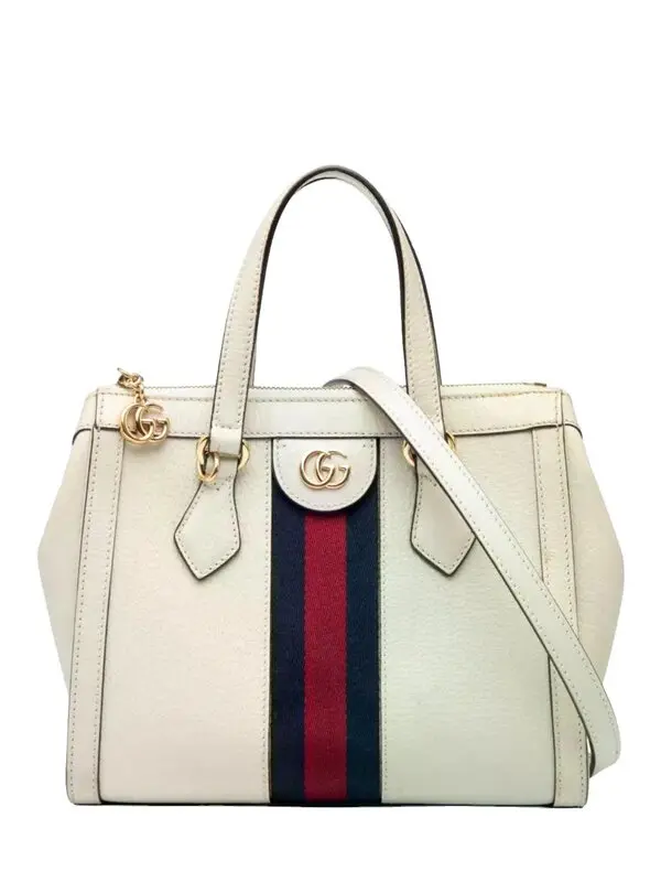 Gucci Small Leather Ophidia Satchel - White