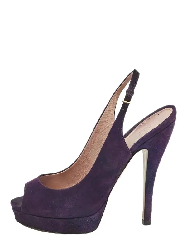 Gucci 140mm Leather Heeled Sandals - Purple