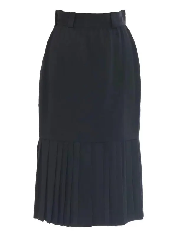 Versace Wool Pleated Skirt - Black