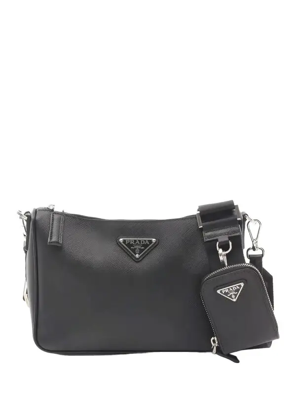 Prada 2020s Saffiano Leather Shoulder Bag - Black