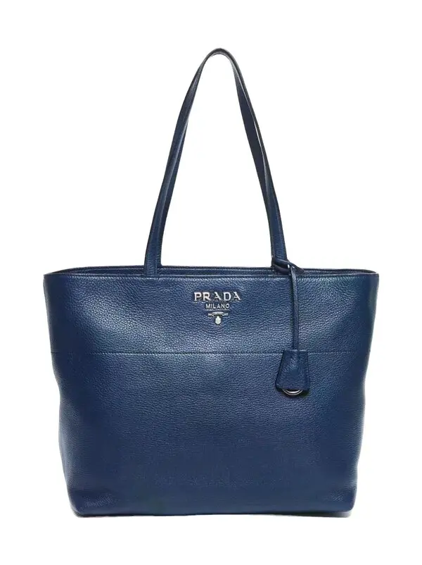 Prada 2010-2025 Leather Tote Bag - Blue