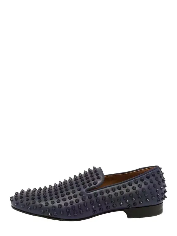 CHRISTIAN LOUBOUTIN Studded Leather Loafers - Blue