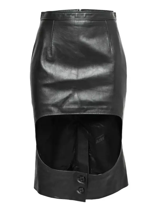 Burberry Leather Skirt - Black