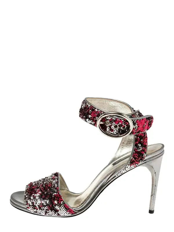 Dolce & Gabbana Metallic Heeled Sandals - Silver