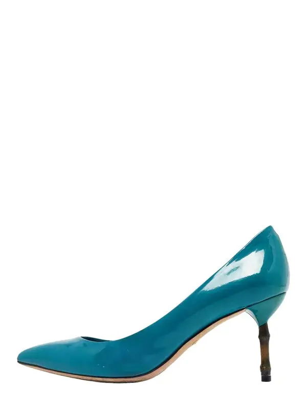 Gucci 80mm Patent Leather Pumps - Green