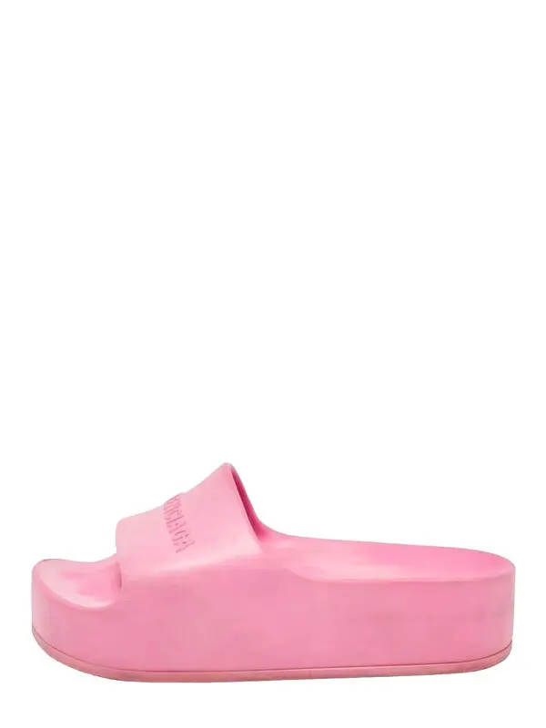 Balenciaga Logo-embossed Slides - Pink
