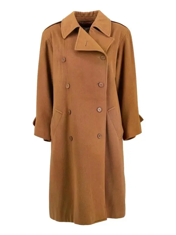 Saint Laurent Wool Trench Coat - Brown