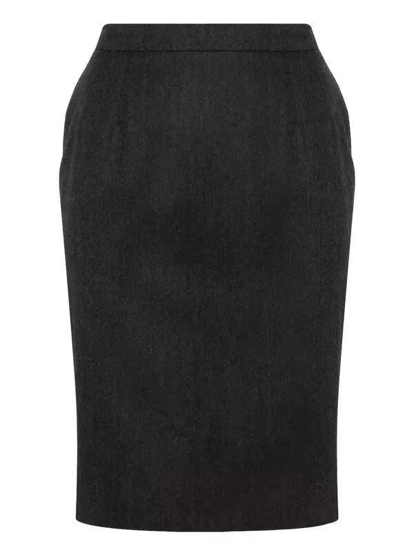 Valentino Garavani 1990s Wool Pencil Skirt - Grey
