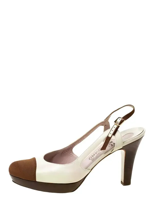FERRAGAMO 100mm Slingback Pumps - White