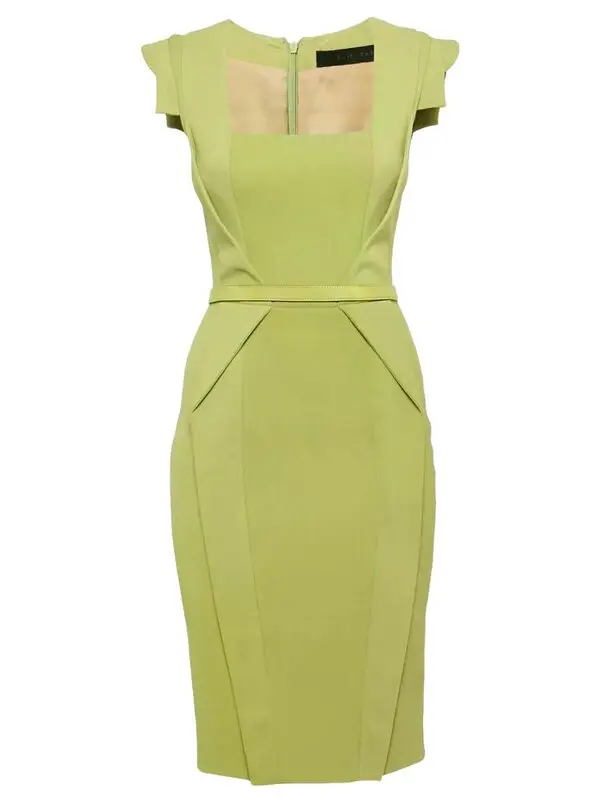 Elie Saab Crepe Belt Dress - Green