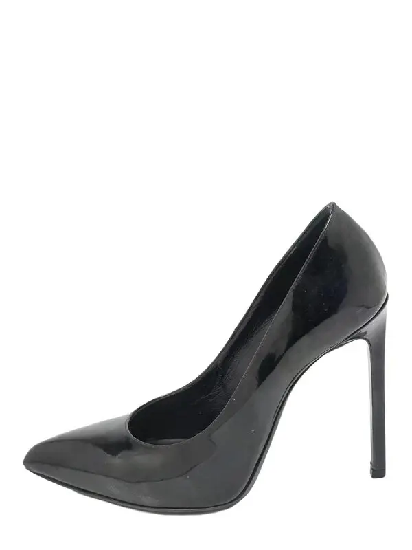 Saint Laurent 110mm Patent Leather Pointed Toe Pumps - Black