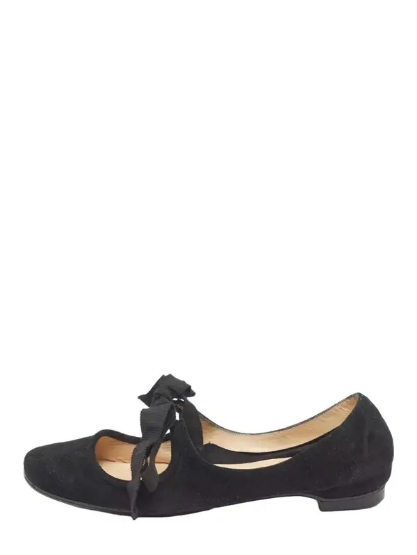 CHRISTIAN LOUBOUTIN Suede Ballet Flats - Black