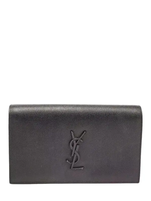 Saint Laurent Cassandre-logo Leather Clutch - Black