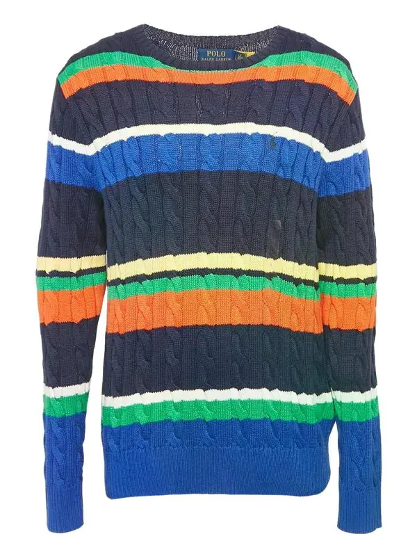 Polo Ralph Lauren Cable-knit Striped Sweater - Blue