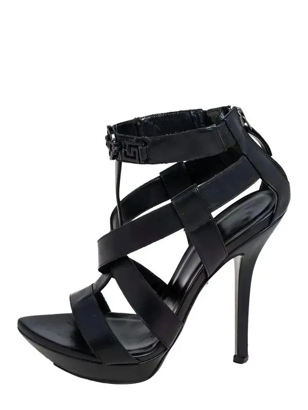 Versace 130mm Platform Strappy Sandals - Black
