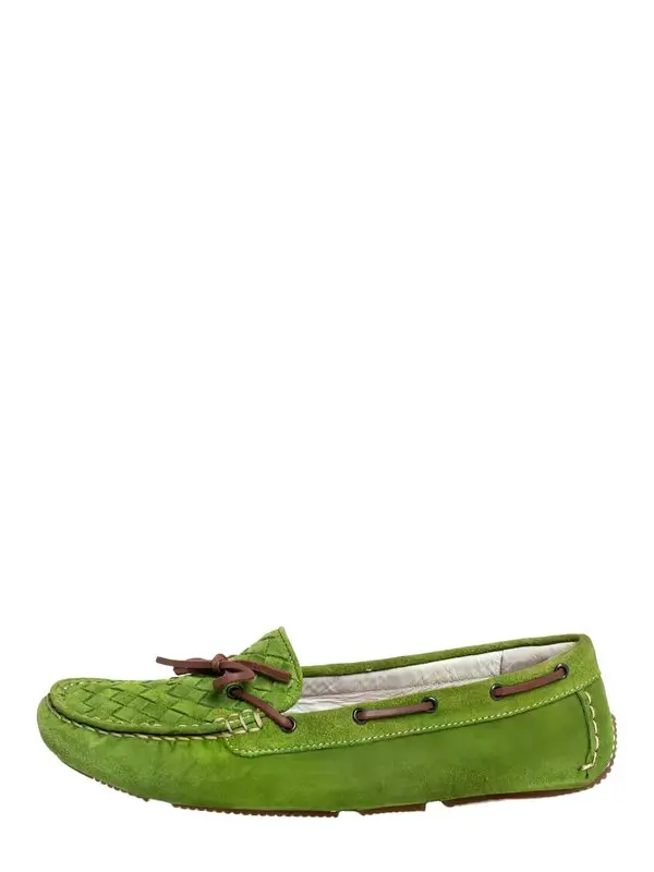 Bottega Veneta Intrecciato Boat Shoes - Green