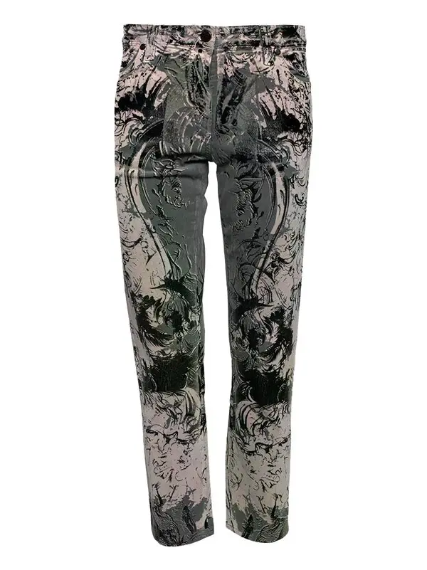 Roberto Cavalli Baroque-print Trousers - Grey
