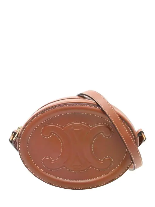 Celine 2010s Mini Oval Perth Cuill Triomphe Shoulder Bag - Brown