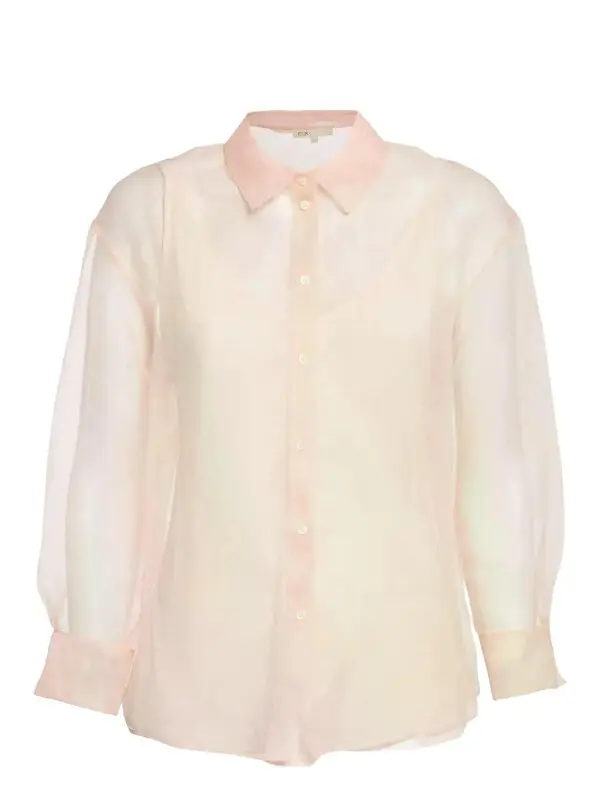 Maje Organza Semi-sheer Shirt - Orange