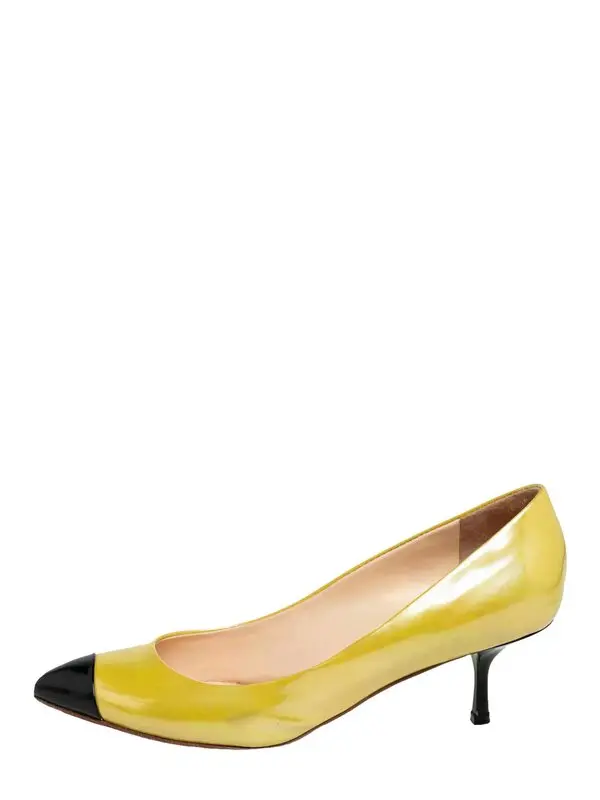 GIUSEPPE ZANOTTI Contrasting-toe Pumps - Yellow