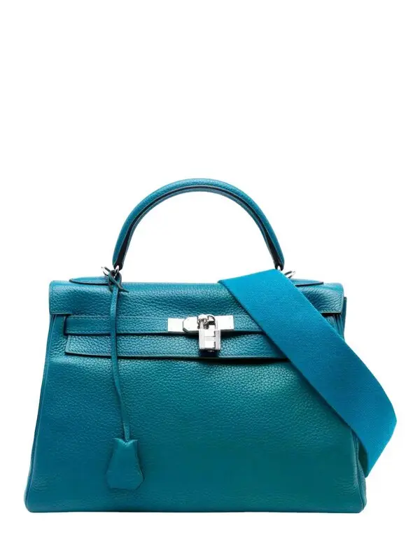 Hermès 2013 Togo Amazon Kelly Ii Retourne 32 Satchel - Blue