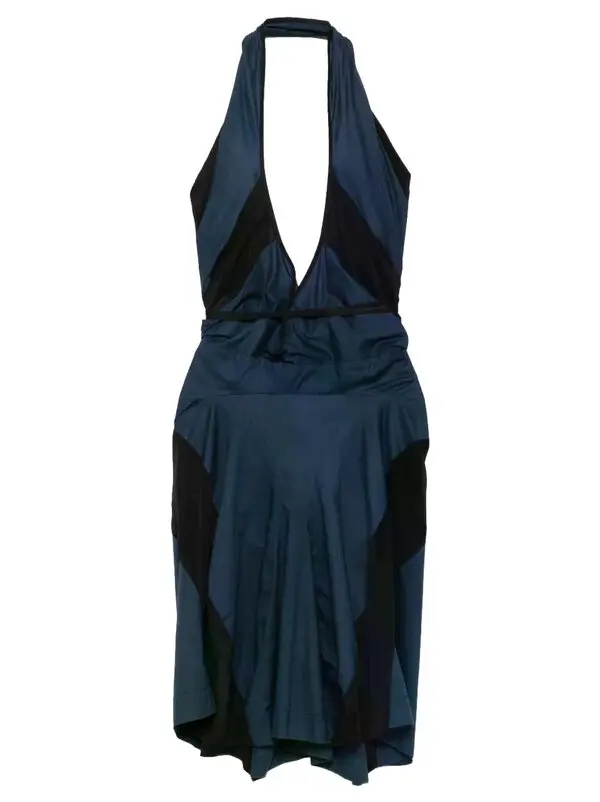 VIVIENNE WESTWOOD Halterneck Silk A-line Dress - Blue