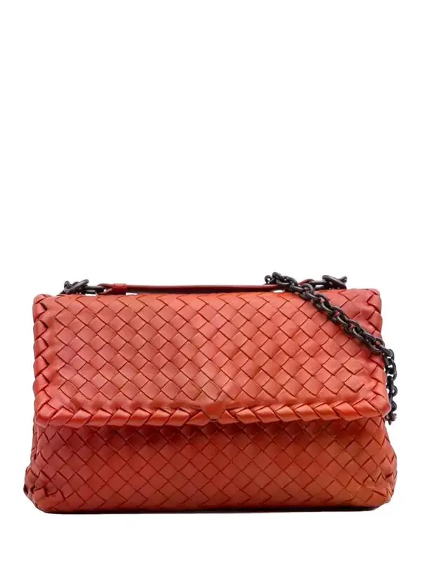 Bottega Veneta Small Nappa Intrecciato Olimpia Shoulder Bag - Red